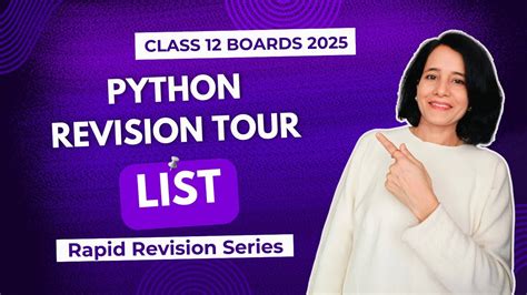 List Python Revision Tour Cbse Class 12 Computer Science Boards 2025 Youtube