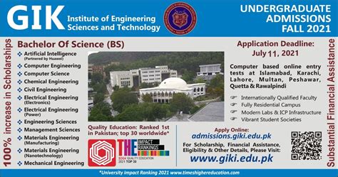 All You Need To Know About Securing Admission To Ghulam Ishaq Khan Institute Of Engineering