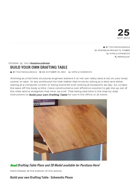 Build Your Own Drafting Table That Should Hold Pdf Wood