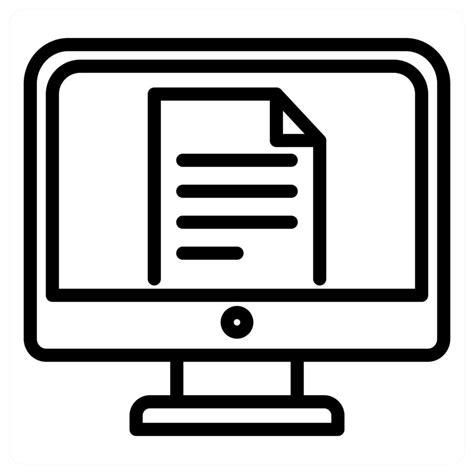 A Computer Monitor With A Paper Document On It 56545511 Vector Art At