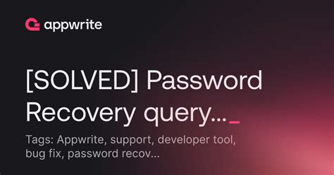 Solved Password Recovery Query Paramters Inserted At Wrong Position