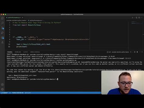 فیلم آموزشی چگونه تگ های Html را از یک رشته در پایتون حذف کنیم فیلمهای Python ویدئو های