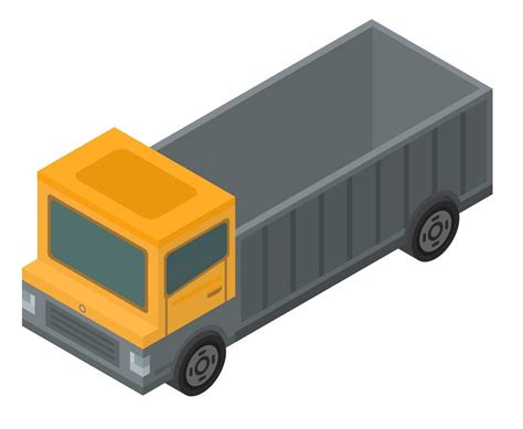 イラストダンプトラックアイコンアイソメスタイル