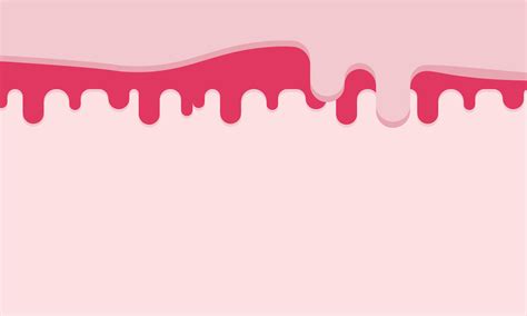 Vector Seamless Pattern Of Melted Strawberry Pink Cream Dripping