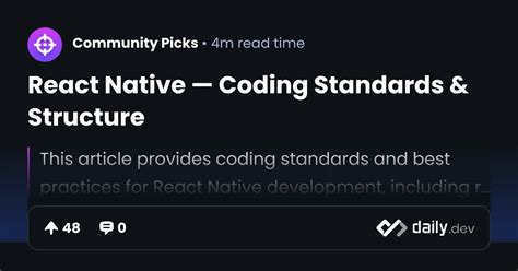 React Native — Coding Standards And Structure Dailydev