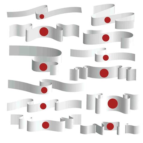 Japan Ribbon Flag Vector Bundle Set 30504744 Vector Art At Vecteezy