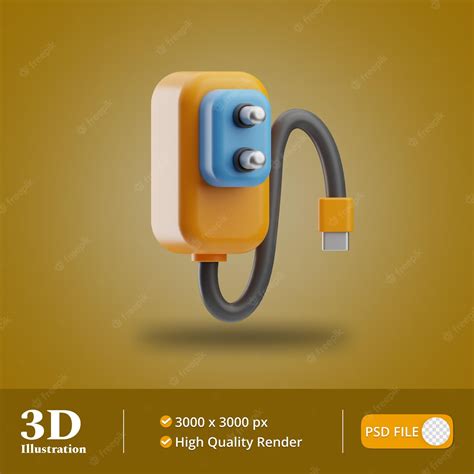Premium Psd Robotic Charger Object Illustration 3d