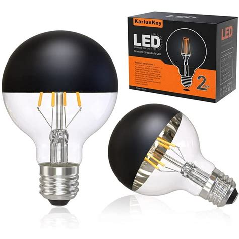 Half Chrome Light Bulb Dimmable 6w Equivalent 60 Watt Led Edison Bulb
