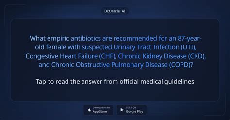 What Empiric Antibiotics Are Recommended For An 87 Year Old Female With