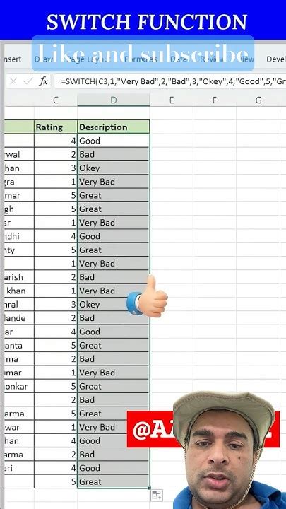 Switch Funcation In Excel Exceltips Excel Ytshorts Viralshort Shorts Shortvideo