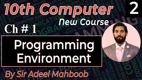 Programming Environment In Hindiurdu 10th Class Computer Science New