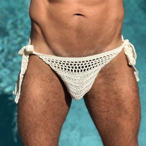Crochet Men Swimwear Etsy
