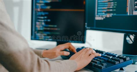 Closeup Young Adult Asia Female Freelance Type Write Prompt Ai Bot It