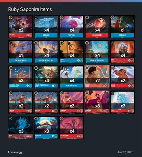 Ruby Sapphire Items Lorcana Deck Disney Lorcana
