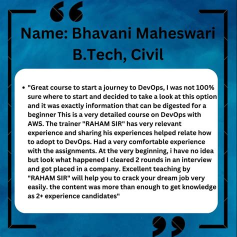 Raham Shaik On Linkedin Feedback Devops Aws Traning