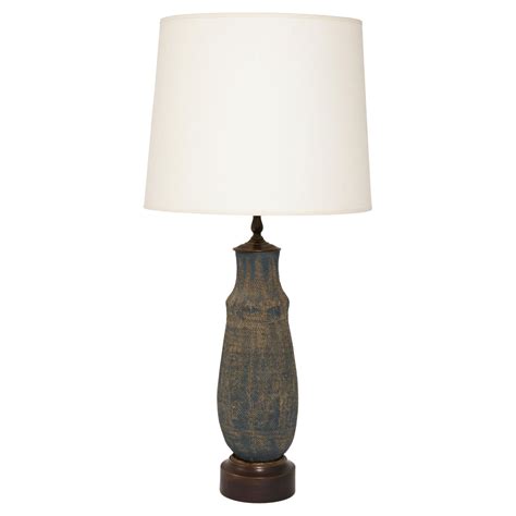 Incised Ceramic Table Lamp Usa 1950s For Sale At 1stdibs