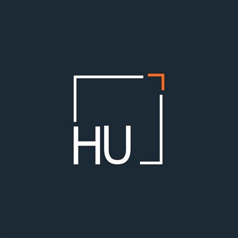 Premium Vector HU Initial Monogram Logo With Square Style Design