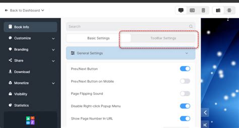 Toolbar Settings Of Flipbooks Fliphtml5