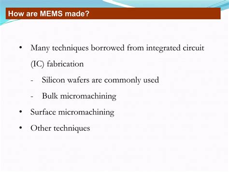 Introduction To Mems PPTX Physics Science