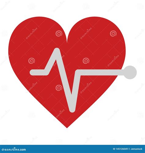 Cardiology Heartbeat Symbol Isolated Stock Vector Illustration Of