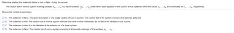 solved determine whether the statement below is true or