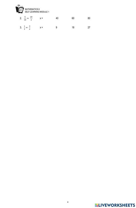 Math 6 Sjigrade6 Live Worksheets