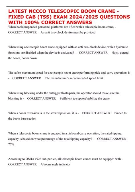 Updated 20252026 Nccco Telescopic Boom Crane Fixed Cab Tss Exam