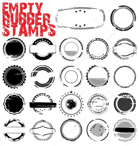 Empty Grunge Rubber Stamps Vector Illustration Stock Vector