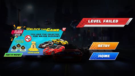Stunt Car Game Ui Design Racing Car Game Ui On Behance