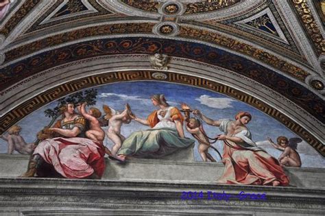 梵蒂冈博物馆 8 拉斐尔画室3 签字厅壁画：雅典学院、圣礼之争、帕尔纳斯山、三德像，天顶画【多图】 知乎