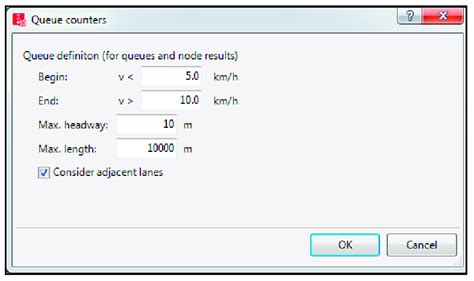Inputs For The Queue Counters In Vissim Download Scientific Diagram