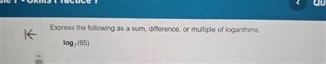 Solved Express The Following As A Sum Difference Or