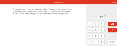 Solved A Chemist Encounters An Unknown Metal They Drop The