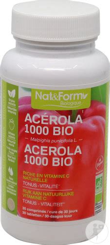 Natandform Acérola 1000 Bio Tonus Vitalité 30 Comprimés Newpharma
