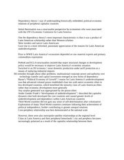 Lecture Notes Dependency Theory Dependency Theory Way Of Understanding Historically Embedded