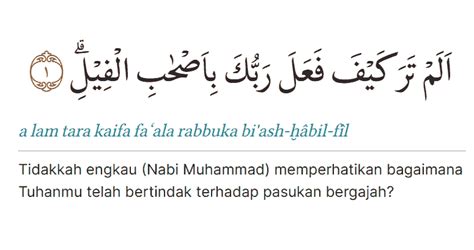 Kandungan Bacaan Surat Al Fil Dan Artinya