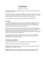 111 Source To Source Synthesis Making Connections Docx Synthesis Making Connections To
