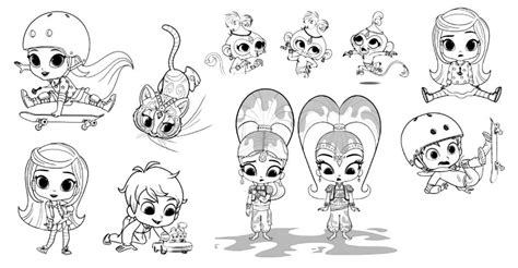 Kolorowanki Shimmer Shine 4 Zabawy Z Dziećmi