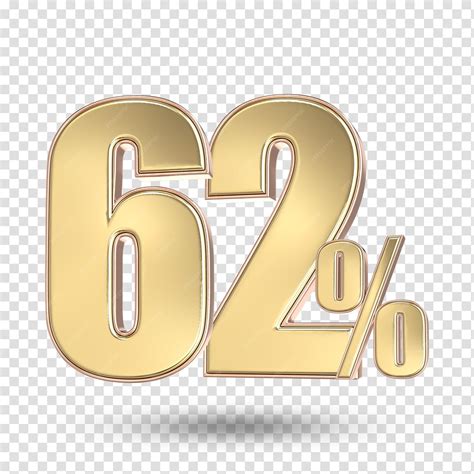 Premium Psd 62 Gold Number 3d Render
