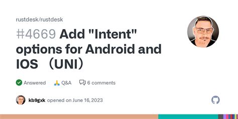 Add Intent Options For Android And IOS UNI Rustdesk Rustdesk Discussion GitHub