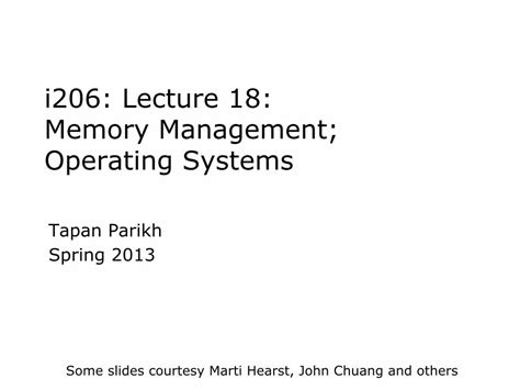 Pdf I206 Lecture 18 Memory Management Operating Systems Dokumentips