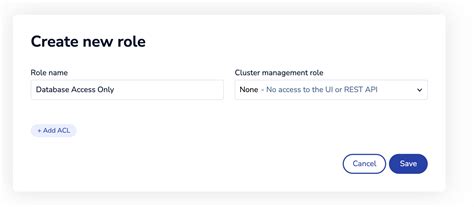 create roles with database access only docs