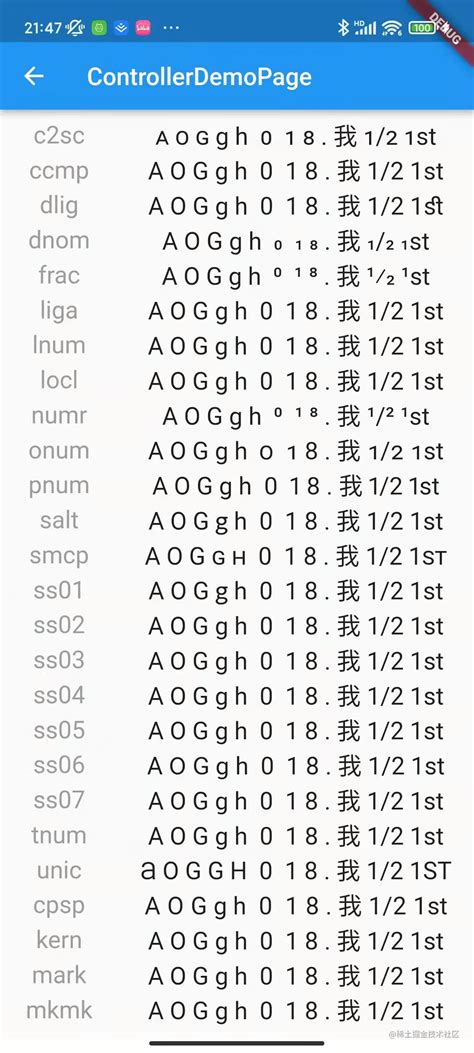 Flutter Fontfeature Gitbook