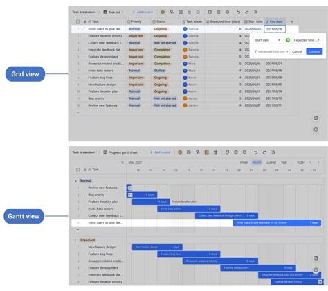 Use Gantt Views In Bases