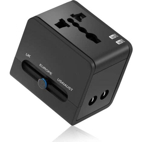 CSPARKV Universal Plug Adapter 4 In 1 International Travel Plug 2 USB