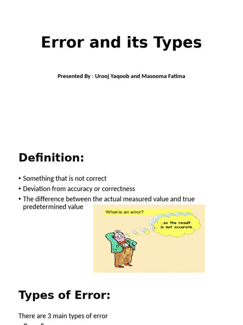 Error And Its Types Pdf Observational Error Error
