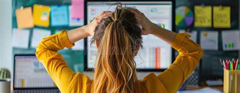 Woman Stressed Computer Stock Illustrations 1 233 Woman Stressed
