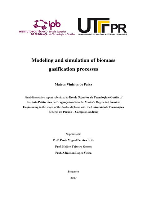 Modeling And Simulation Of Biomass Gasification Processes Pdf