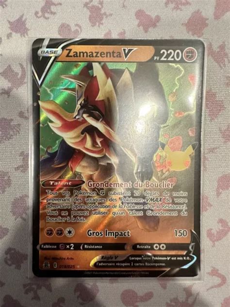 CARTE POKÉMON ZAMAZENTA V 018 025 Célébrations 25 ans EB07 5 FR EUR 1