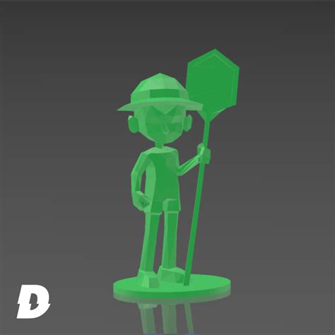 Stl File Pokemon Trainer Low Poly Green 🐉 ・3d Printing Design To